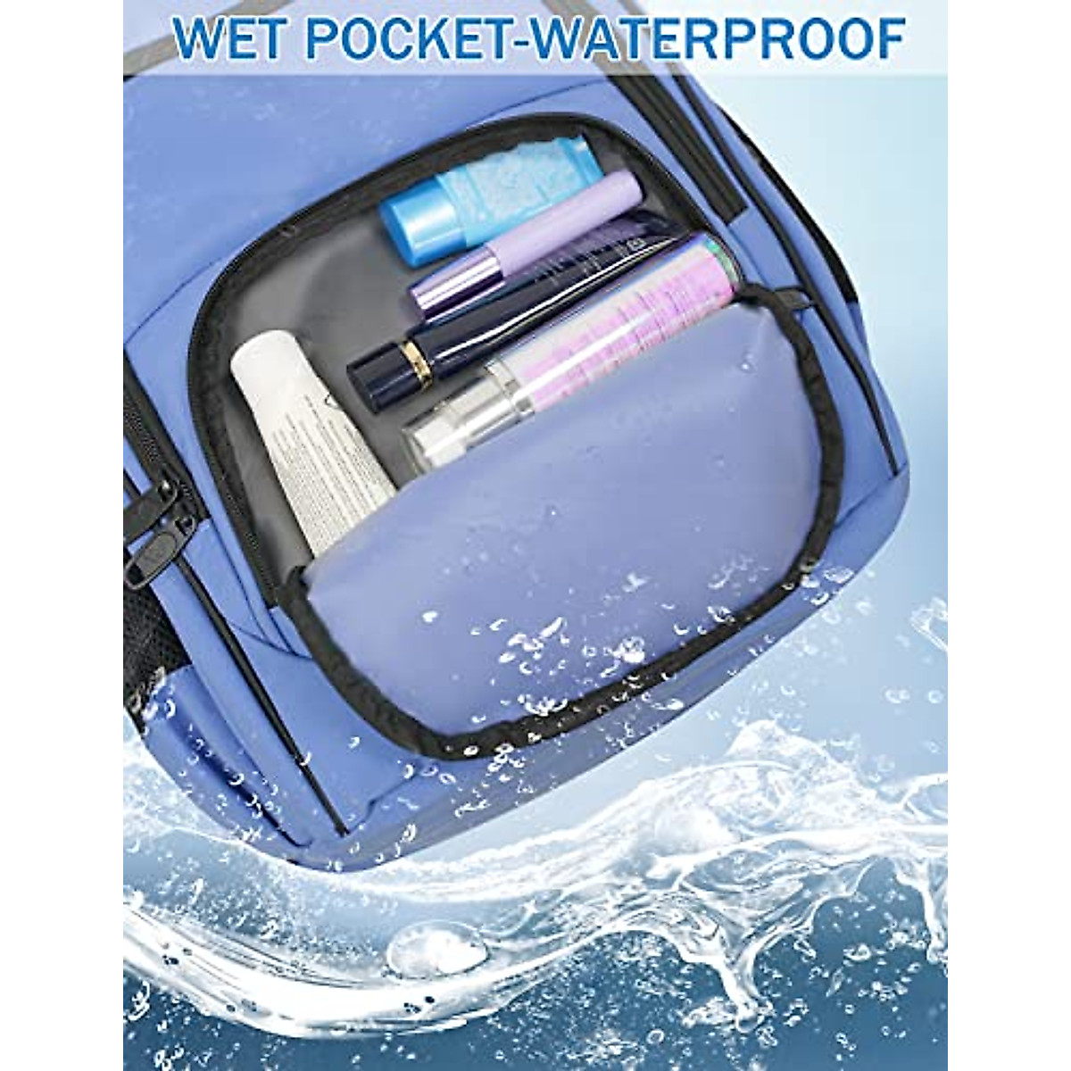 MATEIN Large Laptop Backpack, Water Resistant 17 Inch Travel Laptop Backpack with Waterproof Wet & Dry Pocket, College Lightweight Daypack Durable Anti Theft Computer Bag for Men & Women, Blue