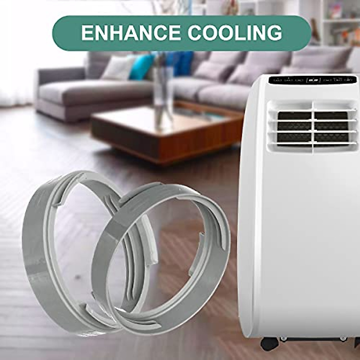 YUYUYU Air Conditioner Exhaust Hose Coupler - Shinco 5.9 Inch Used to Connect The Back End of Mobile Conditioning Port Accessories(Round), YUYUYU, White, 6.1X 6.1X1.57inch