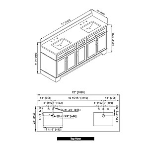 Ove Decors Emery 72 in. Double Sink Bathroom Vanity, in Pure White