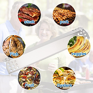 Uniflasy Grill Parts for Monument 24367,35633,17842, 24633,41847NG, 77352, 77352MB 4-Burner Gas Grill,Stainless Steel Burner Tube, Heat Plate Shield Tent, Igniter Electrode Replacement Parts