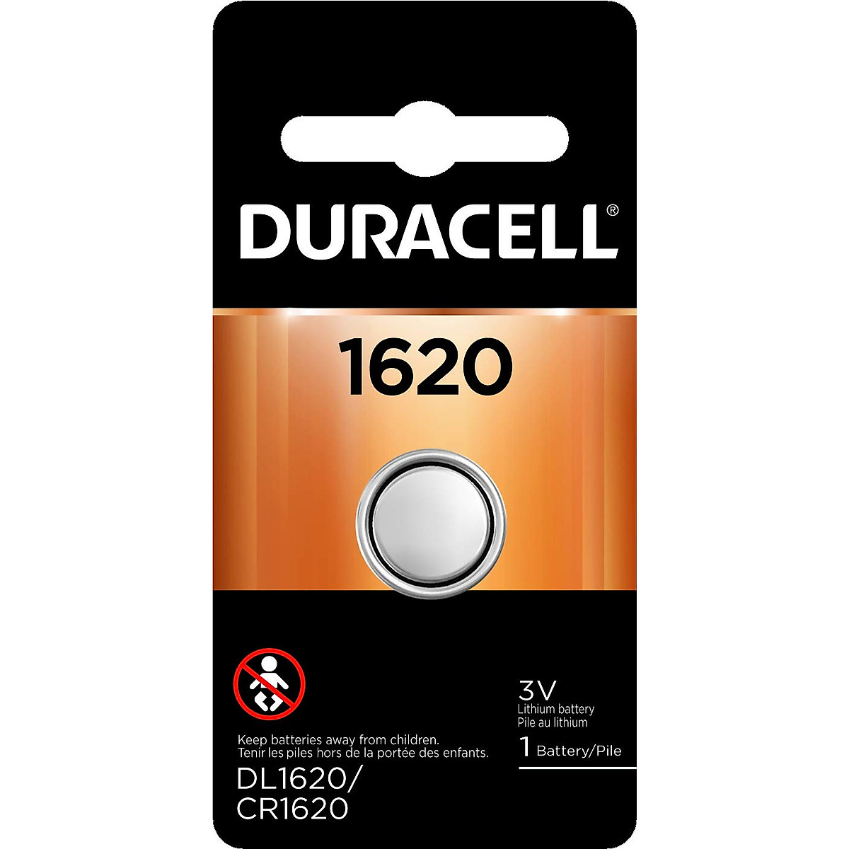 Duracell DL1620 (CR1620) Lithium Coin Cell&comma Carded(Counts 6)