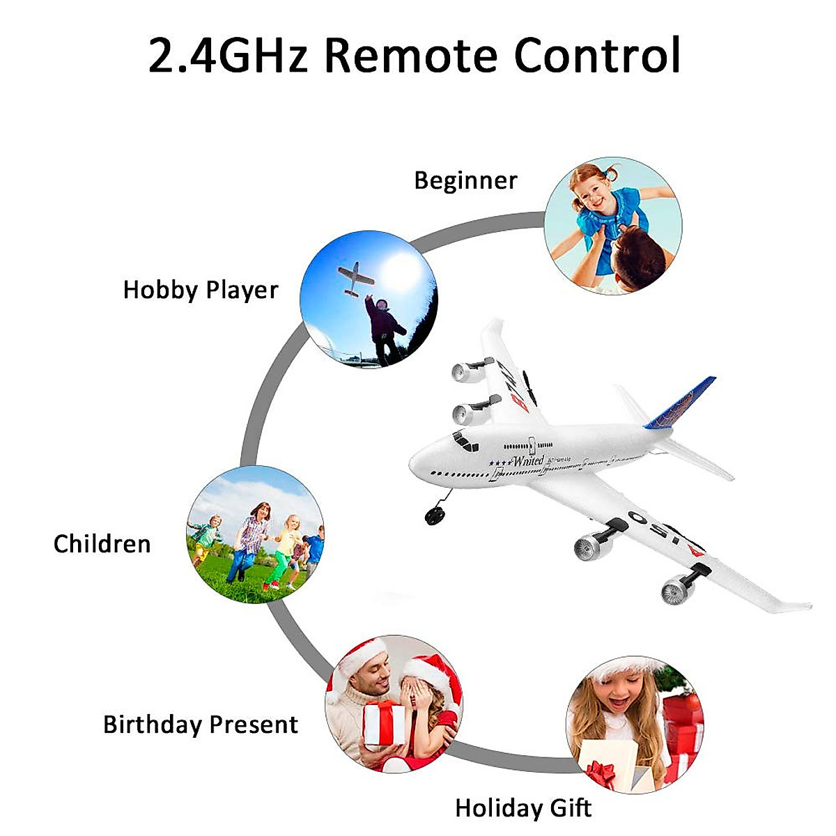 GoolRC Wltoys A150 RC Plane, Airbus B747 Model Plane, 3CH EPP 2.4G Remote Control Airplane RTF Toy for Kids and Adults