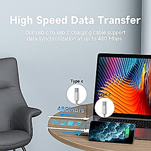 BGQQ USB C to USB C Charging Cable, 3Pack 6FT 60W [Apple MFi Certified] Type C Fast Charger Cable Compatible for New ipad Pro 12.9/11, Air 4/5, Mini 6, MacBook Air-White