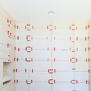 500 Pcs Reusable Leveling Wedges, Tile Leveling System Wedges For 1/8" spacers, 1/16" spacers, 1/32" spacers,for Tile Leveler Installation (500, red)