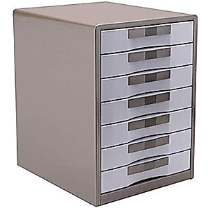 SHABOZ File Cabinets Flat 7 Drawers Innovation Charming Design Light Grey Office Organizer File Holder Desktop Manager Home Office Furniture