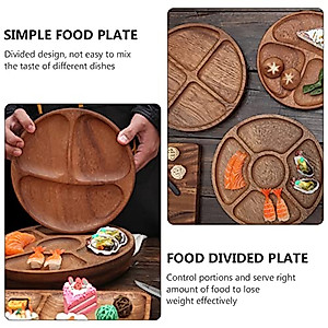Anneome 1pc Compartment Dishes On Fruits Divided Salad Color Cheese Section Tableware Wood Plates Candy Party Camping Luncheon Diet Birthday Platter Veggies Round Practical Platters Cake