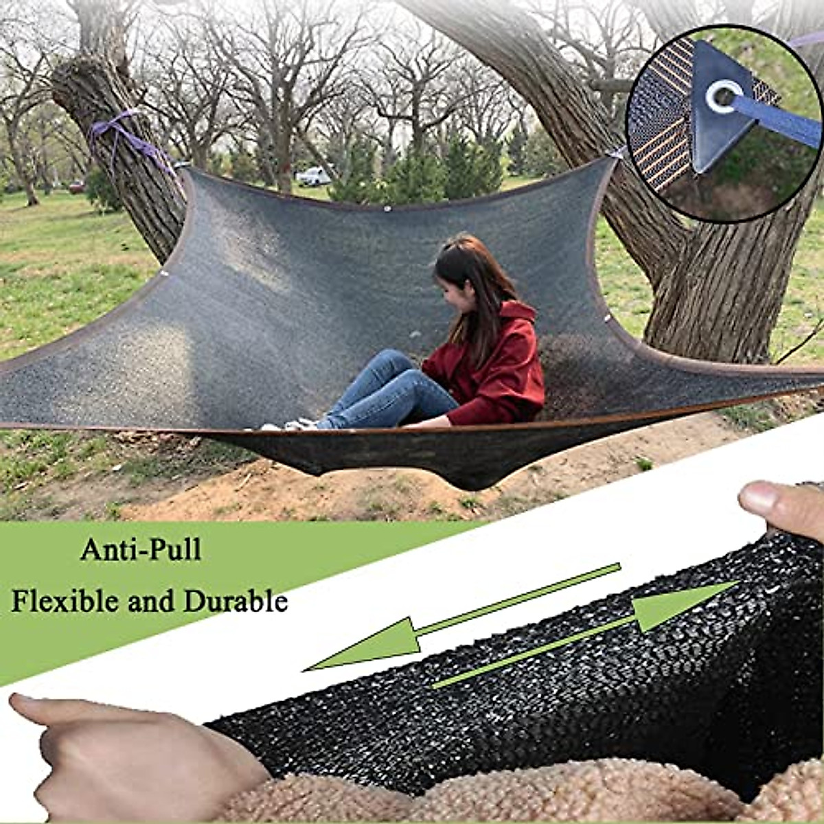 Shade Cloth - Garden Shade Mesh Netting with Grommets Outdoor Sun Shade Cover for Pergola Patio Plants Greenhouse Chicken Coop Black 90% Shading Rate(10X10FT)