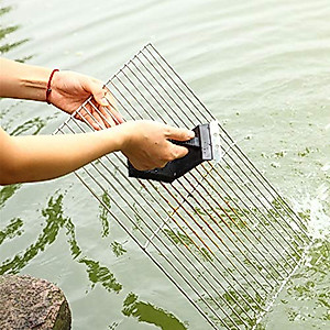 Bonaweite Bird Cage Cleaning Brush, Multi-Function Stainless Steel Triangle Birdcage Cleaner, Pet Supply Kennel Cage Accessory for Parrot Birds Dogs Cats …