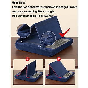 JSAUX Tablet Pillow Stand, Tablet Stand Holder Dock for Lap, Bed and Desk Compatible with iPad Pro 11 10.5 9.7 10.2 Air Mini, Kindle, Tablets, Phones, E-Reader, Books and More 4-11'' devices Navy Blue