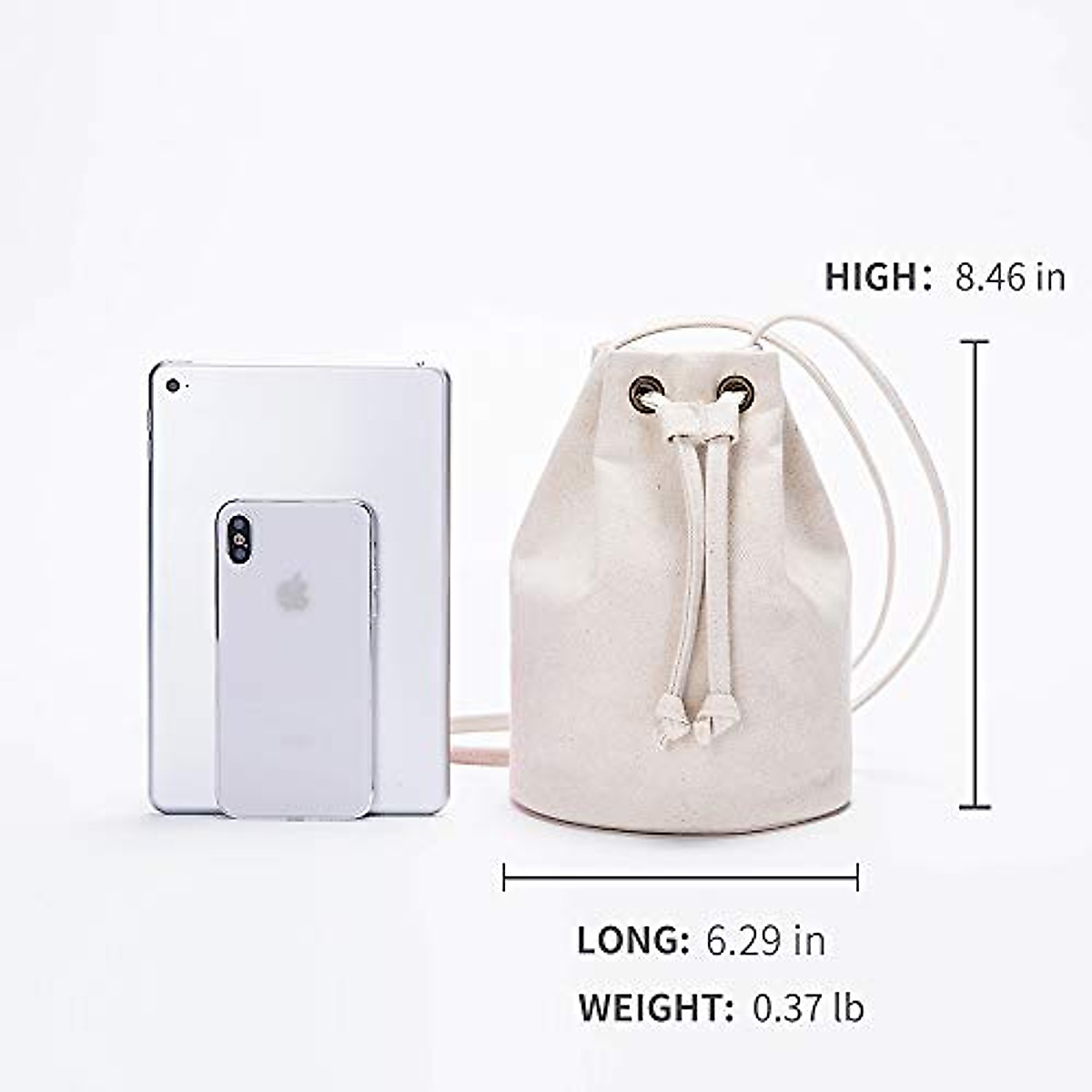 Bucket Bag Purse Women Drawstring Purses Women Bucket Purses Hand Bag Anti Theft Crossbody Purse Zipper HoBo Designer Shoulder Bag (Black, 6.29”(L) 6.29”(W) 8.46”(H))