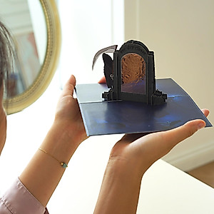 Funny Pop Up Birthday Card | Spooky Reflective 3D Mirrored Tombstone Bday Card | Grim Reaper Birthday Cards For Men | October Birthday Cards For Dad | Killer 40th Birthday Card For Husband, Wife