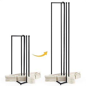 HONZUEN Hanger Stacker Metal, Height-Adjustable Hanger Storage Organizer Hold up to 120 Velvet Hangers, Hanger Organizer Stacker Stand for Closet and Laundry, Clothes Hanger Holder Space Saver 1 Pack
