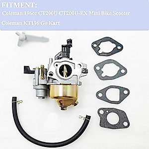 Chikia Huayi Carburetor for Coleman CT200U,CT200U-EX,Coleman KT196 carburetor 196cc go kart,HS200GK,Predator 212 carburetor
