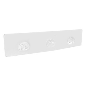 Uenhoy 2 Pcs Shower Caddy Adhesive Replacement with 3 Hook, No Drilling Adhesive Hook Sticker for Soap Holder & Bathroom Storage Shelves, Clear Self-Adhesive Hanging Hooks, 11.8" x 2.75"