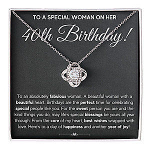 FG Family Gift Mall 40th Birthday Gifts Women, 40 Year Old Birthday Gift Ideas For Women, Best Gifts For 40 Year Old Woman, Stainless Steel, Cubic Zirconia