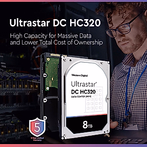HGST WD Ultrastar DC HC320 8TB 7200 RPM SATA 6Gb/s 3.5-Inch Enterprise Hard Drive (HUS728T8TALE6L4)