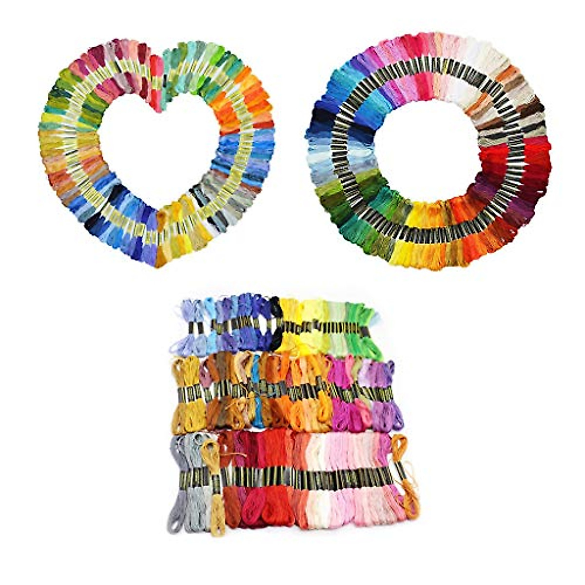 Maybenice Embroidery Floss Set 50/100/150 Skeins Rainbow Color Cross Threads Sewing Thread Embroidery Starte Hand-Embroidered Thread