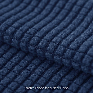 SUBRTEX Couch Slipcover RV Seater Slip Loveseat Stretch Durable Sofa Cushion Cover Spandex Elastic Furniture Protector for Settee Seat for Replacement in Livingroom, Small, Navy