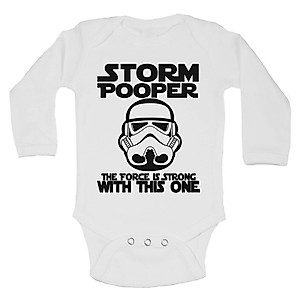 Cute Double Sided Star Wars Bodysuit Storm Pooper Welcome to The Dark Side 6-9 Months, White