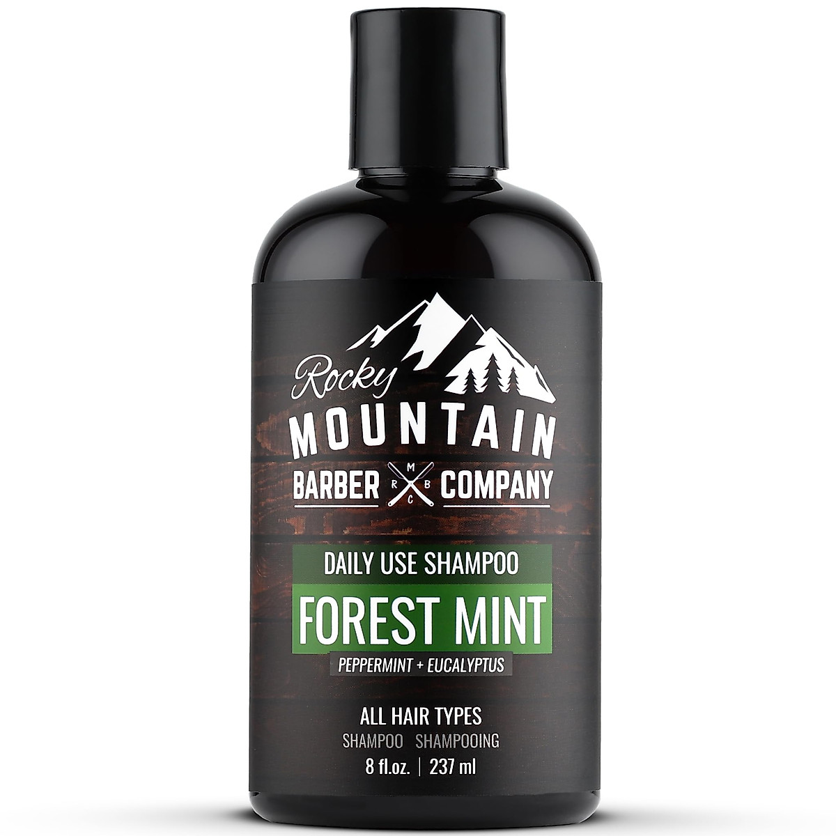 Rocky Mountain Barber Company Men's Shampoo - Tea Tree Oil, Peppermint & Eucalyptus for All Hair Types