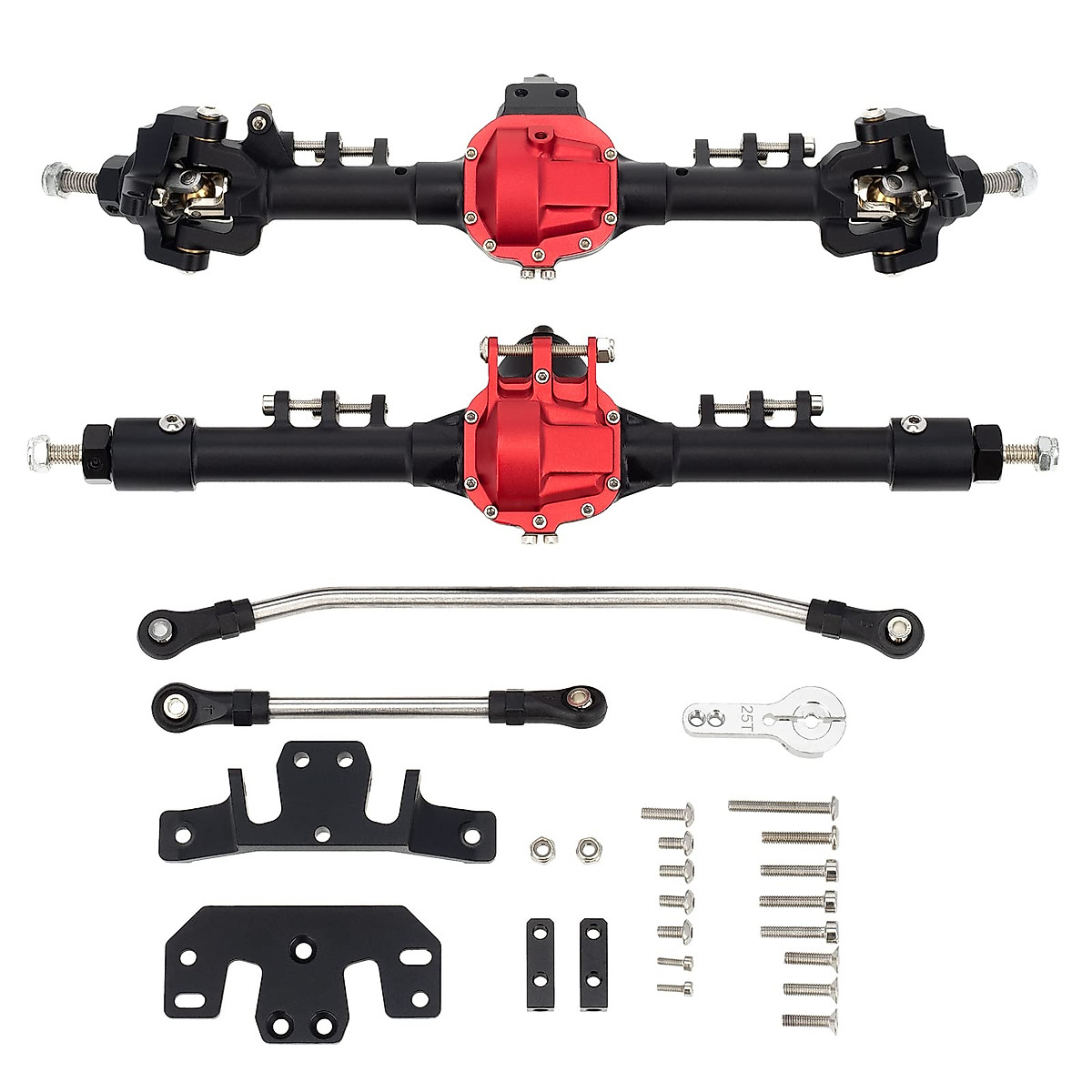 DKKY SCX10 Axles Front and Rear Axle Set, RC Crawler Axles for 1/10 RC Crawler Axial SCX10 & SCX10 II 90046 90047 D90 D110 RC Upgrades Accessories Part