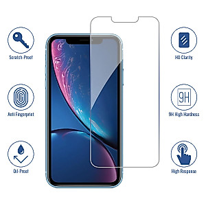 NEEPART 4 Pack Tempered Glass Screen Protector for iPhone 11/XR [6.1 Inch], Sensor Protection, 9H Tempered Glass Film, Anti-Scratch, Case Friendly, Easy Installation, Bubble Free, Case Friendly