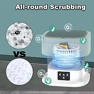 Small Washing Machine, 11L Portable Mini Washing Machine with Spin, Collapsible Washer and Dryer for Travel,Baby Clothes, Socks