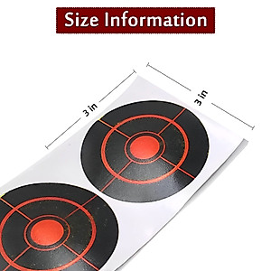 Splatter Target Stickers, 3 Inch Reactive Paper Targets, 250 Pcs Adhesive Shooting Targets with Fluorescent Yellow Impact for BB Gun, Pellet Gun, Airsoft, Rifle Shooting Practice