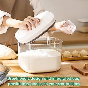 TBMax Flour Storage Container -10 Lbs / 5.28 Qt Rice Container with Pop Up Lid & Measuring Scoop for Flour, Cereal, Dry Food Storage and Kitchen Pantry Organization