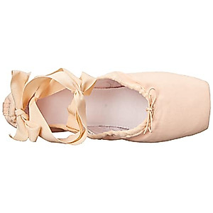 Women's Ballet Pointe Shoes Canvas Professional Dance Shoes for Girls with Toe Pad Beige 10 M Women