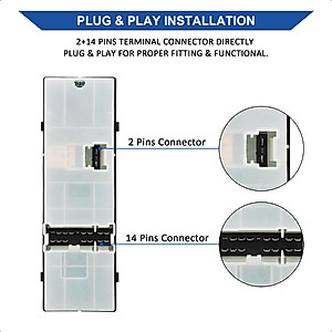 Obaee Driver Side Power Master Window Control Switch Button Compatible with 2007-2012 Nissan Altima Replace 25401-ZN50B, 25401-ZN50C
