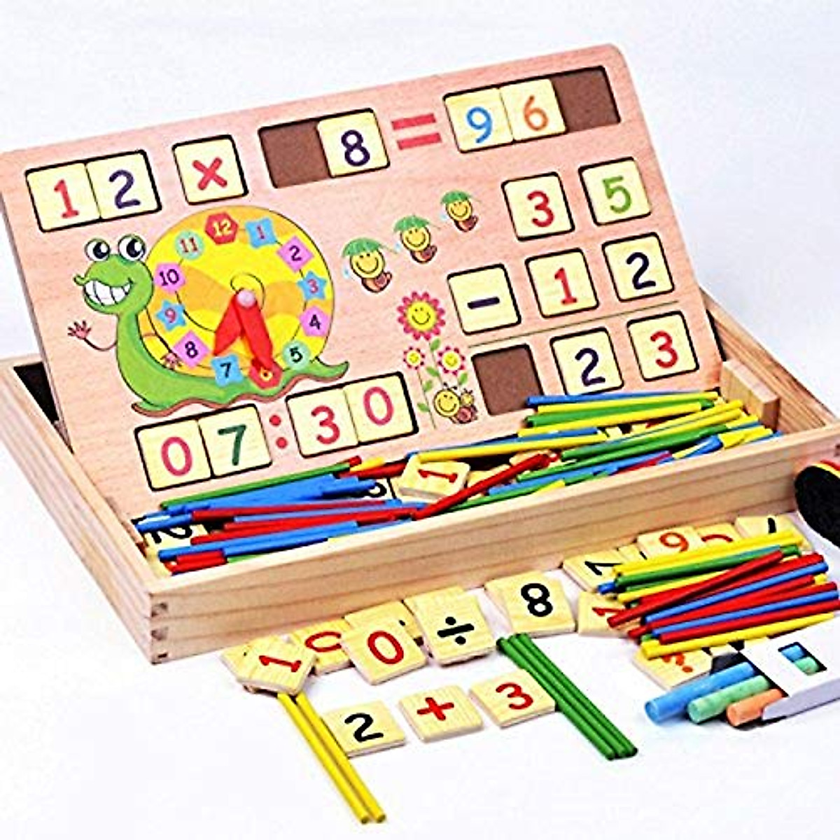 DANNI Montessori Baby Math Teaching Aids Multifunctional Math Operation and Drawing Box Learning Preschool Early Childhood Educational Toys