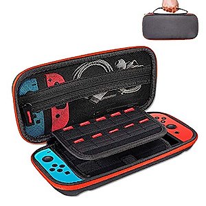 XBrand Carrying Case for Nintendo Switch, Protective Portable Hard Shell Pouch for Nintendo Switch, Premium Travel Game Bag with 10 Game Card Slots for Switch Accessories. (Red)