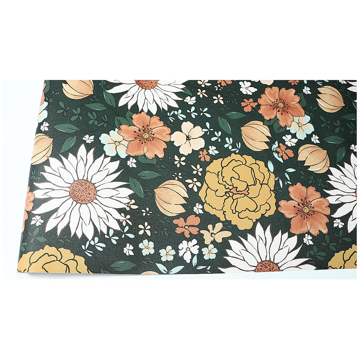 HAOKHOME Floral Peel and Stick Wallpaper Boho Wall Paper Vintage Removable for Bedroom Contact Paper Green/Terracotta 17.7in x 9.8ft