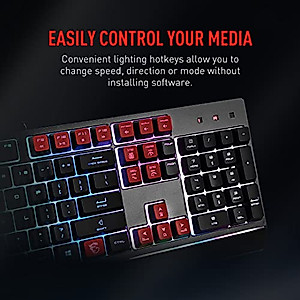 MSI Vigor GK30 Combo, 6-Zone RGB GK30 Gaming Keyboard & GM11 Gaming Mouse, Water Repellent & Splash-Proof, 5000 DPI