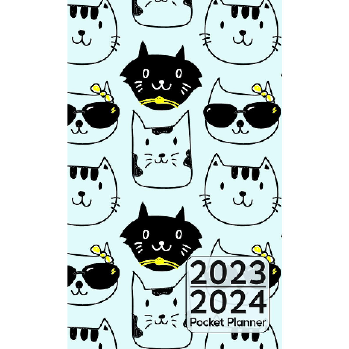 2023-2024 Pocket Calendar: 2 Year monthly planner for purse with holidays - Cats cover