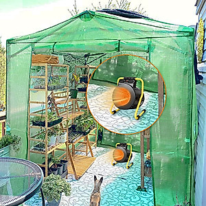 EAGLE PEAK 1500W Greenhouse Heater with Thermostat, Suitable for Greenhouse, Grow Tent, Garage, and RV Use, Water Resistant IPX 4 Rated, Overheat Protection, Radiant Heating, Black