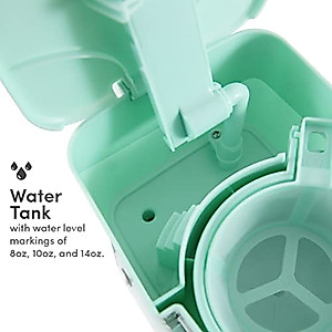 Elite Gourmet EHC113M Personal Single-Serve Compact Coffee Maker Brewer Includes 14Oz. Stainless Steel Interior Thermal Travel Mug, Compatible with Coffee Grounds, Reusable Filter, Mint