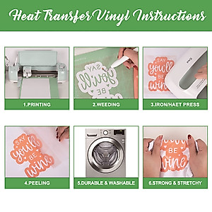 AnyDesign 10 Sheet Christmas Heat Vinyl Transfer 12"x 10" Green Red Stripes Dots Pattern HTV Iron on Vinyl Adhesive Craft Vinyl for DIY Fabric T-Shirt Hat Bag Craft Supplies