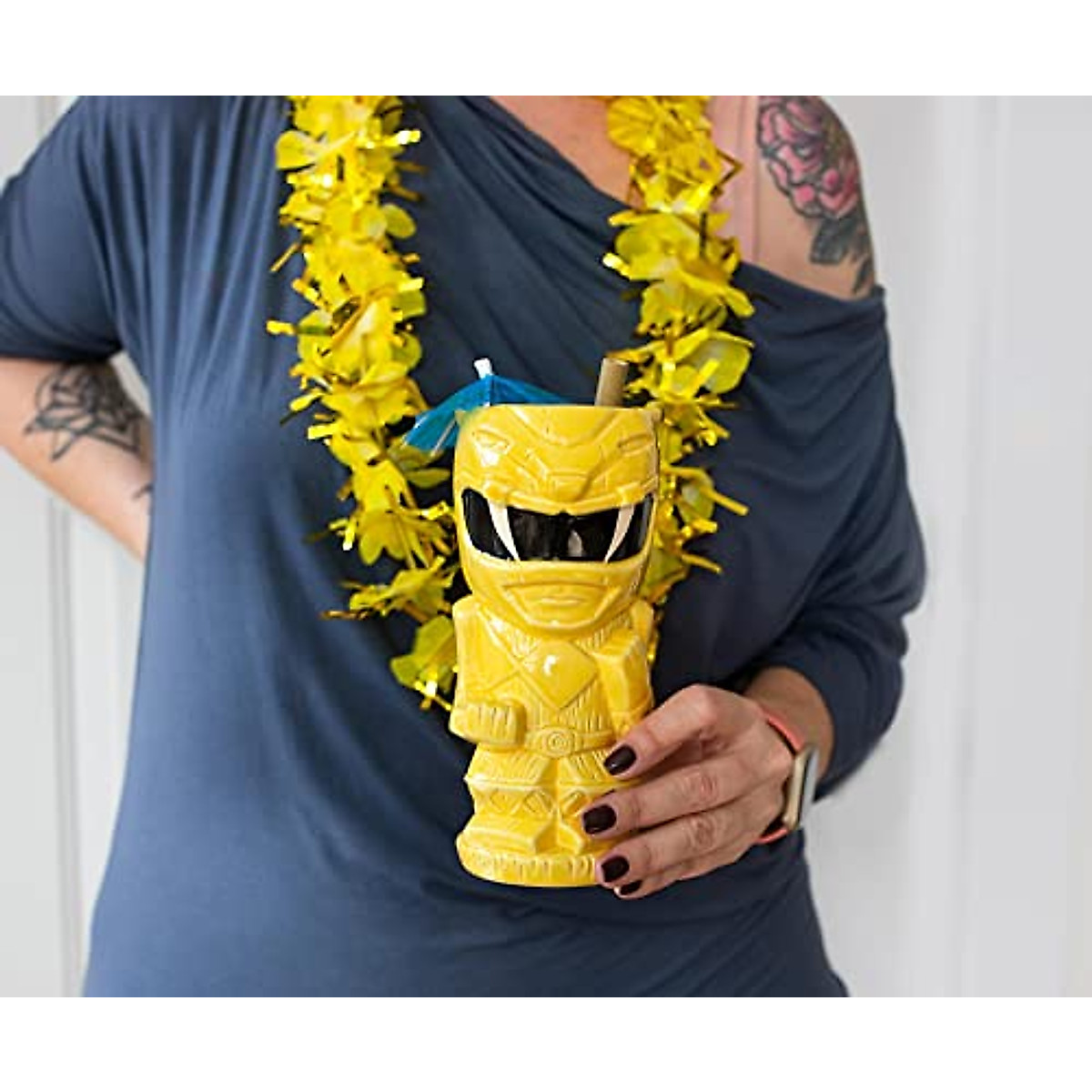 Geeki Tikis Power Rangers Yellow Ranger Ceramic Mug | Holds 15 Ounces