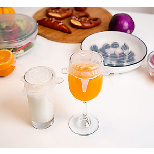 Kangbet Silicone Stretch Lids,Food Grade Silicone BPA Free Flexible Reusable Food Storage Silicone Covers for Bowls Cups Fruits Microwave Dishwasher Safe,6 Sizes 12 Packs