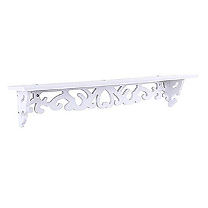 Estink White Carved Wall Hanging,New White Filigree Style Shelves Cut Out Design Wall Shelf Home Gardening Tools Rack,62x12x4cm