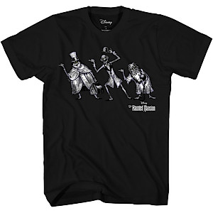 Disney Haunted Mansion Group Hitchhiking Ghosts Adult T-shirt(MD, Black)