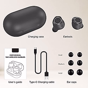 Wireless V5.2 Bluetooth Earbuds Compatible with Samsung Galaxy S21 Ultra 5G with Charging Case for in Ear Headphones. (V5.2 Black)