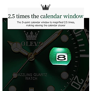 OLEVS Mens Watches Fashion Casual Analog Quartz Watch Waterproof Dress Wrist Watches with Stainless Steel Band Day Window for Men