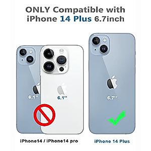 Dewfoam Waterproof iPhone 14 Plus Case - Shockproof, Dustproof, Built-in Screen Protector, Magnetic Ring, 6.7" (Black)