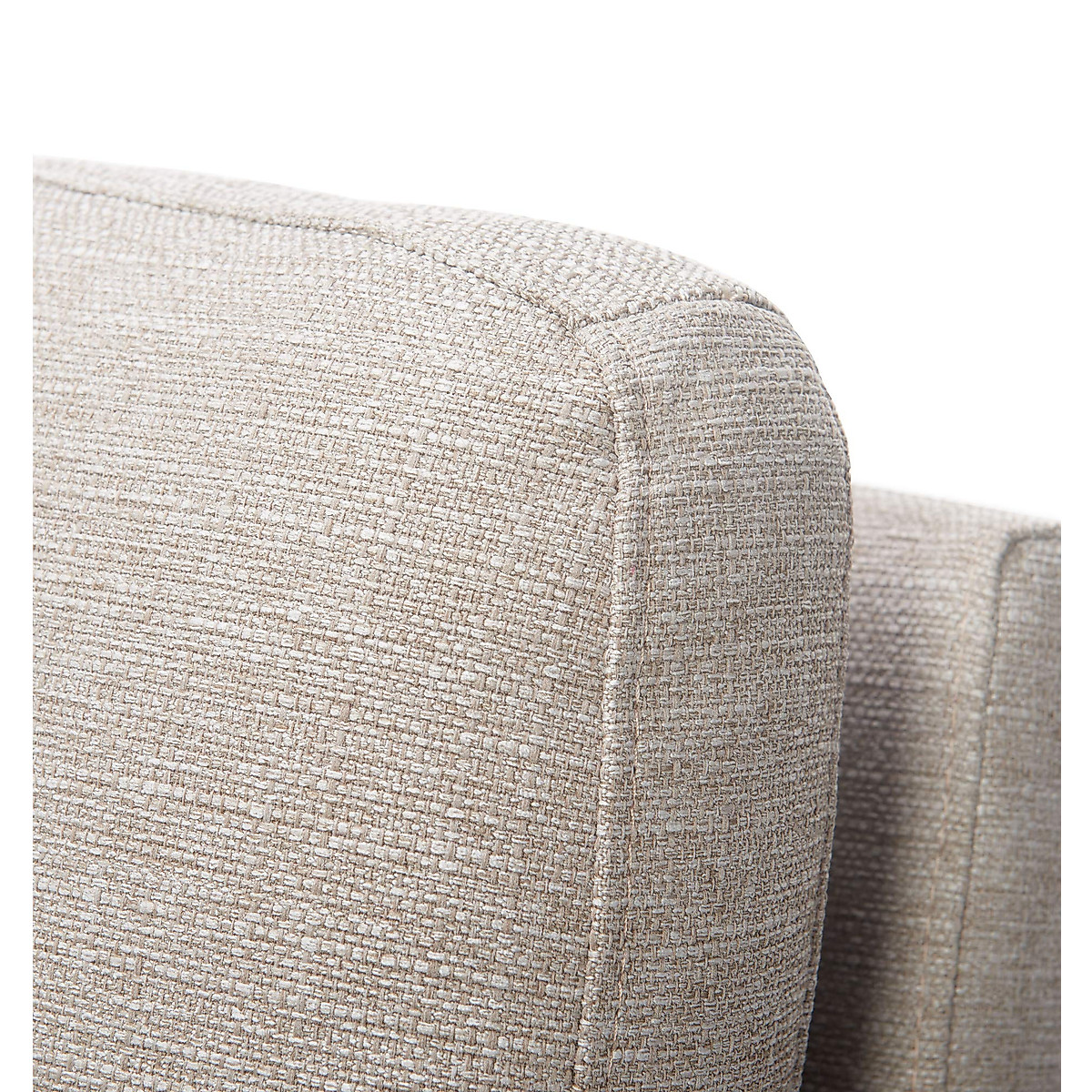 Tommy Hilfiger Russell AccentChair, Medium-Soft Pillow Back, Mid-Century Modern & Industrial Armchair, Comfortable LoungeChair for Living Room, Bedroom, or Office, Gray Square Metal Frame in Linen