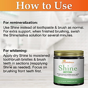 OraWellness Shine Remineralizing Natural Teeth Whitening Powder in Mint + Healthy Mouth Blend Organic Toothpaste & Mouthwash Alternative Tooth Oil