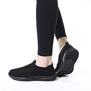 Akk Ladies Sports Shoes Walking Shoes for Women Casual Lace Up Breathable Tennis Running Sneakers Black Size 8