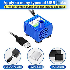 Cat Water Fountain Pump, Pet Water Fountain Pump Compatible Motor, for Pet Drinking Fountain Cat Water Dispenser Replacement